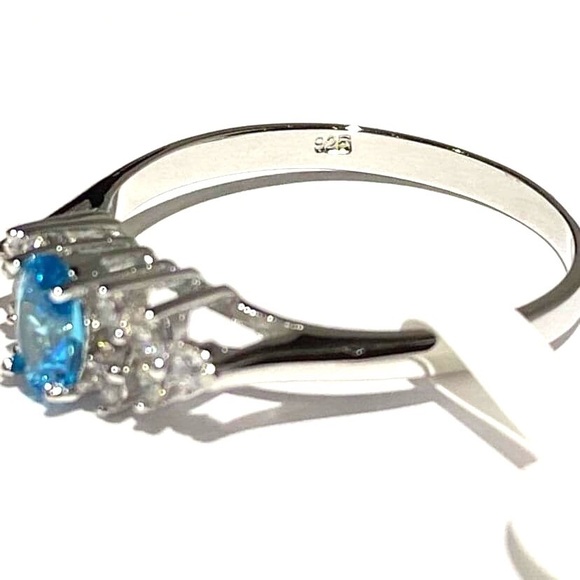Kohl's | Jewelry | Blue Topaz 925 Ss Wedding Promise Love Ring Sz ...